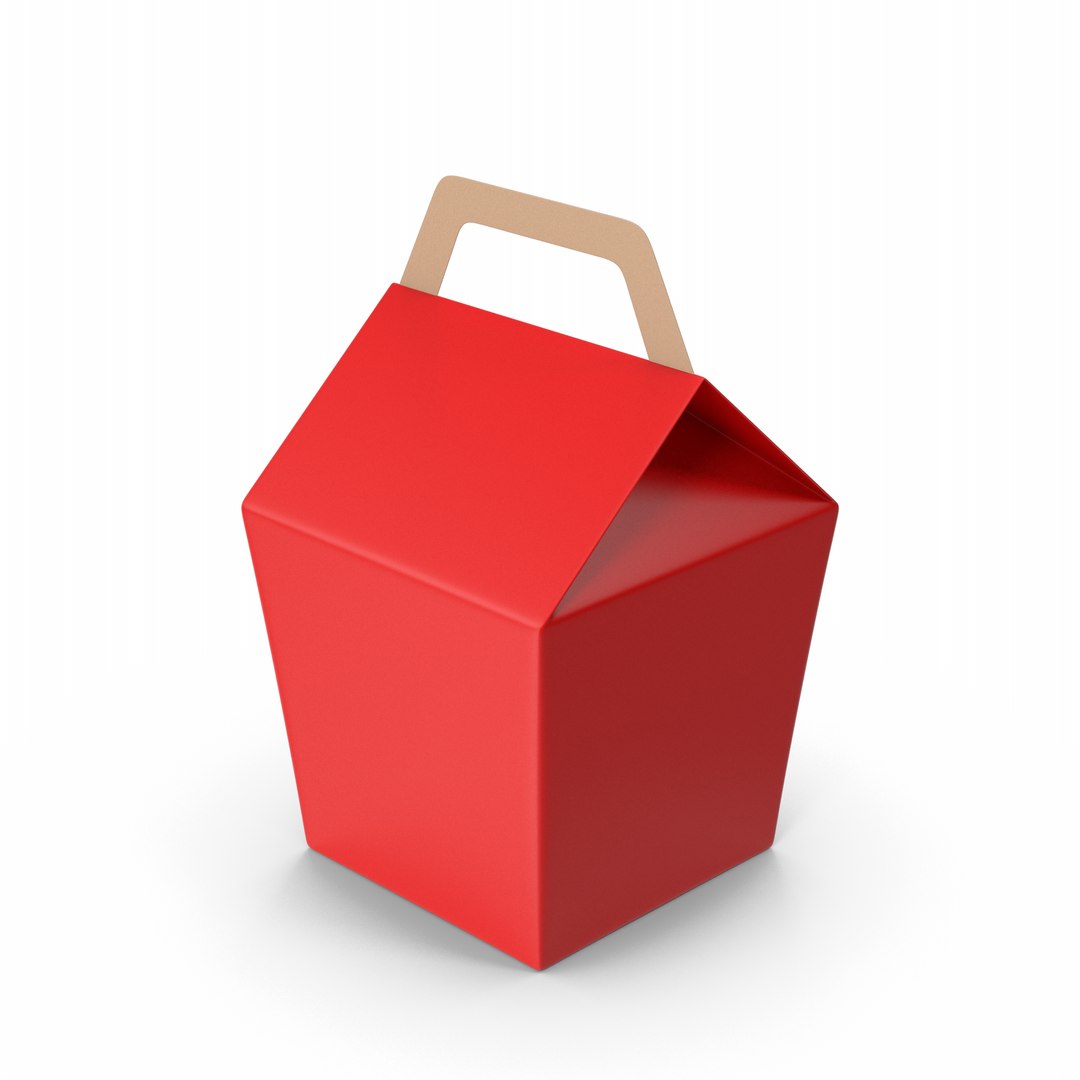 3D model Red Fast Food Box With Handle - TurboSquid 2150237