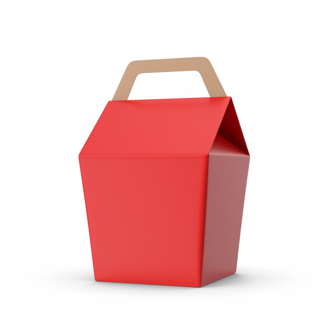 3D model Red Fast Food Box With Handle - TurboSquid 2150237