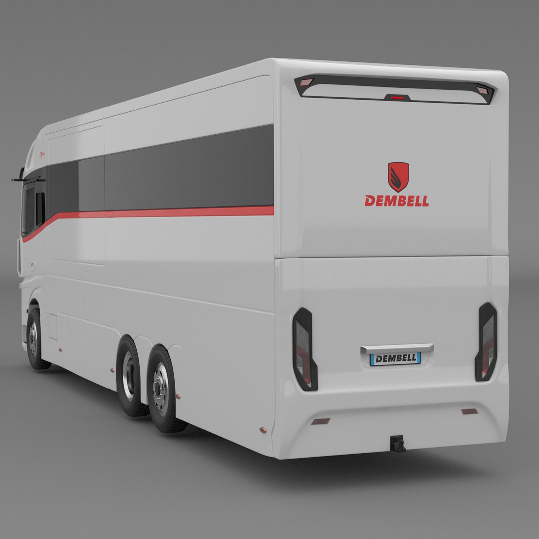 3D Dembell Motorhome Model M White Color Class A Mercedes-Benz Actros ...