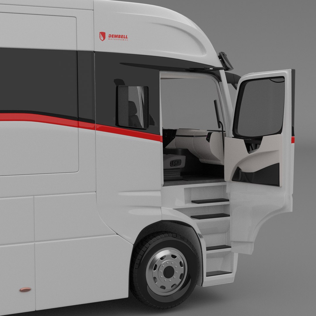 3D Dembell Motorhome Model M White Color Class A Mercedes-Benz Actros ...