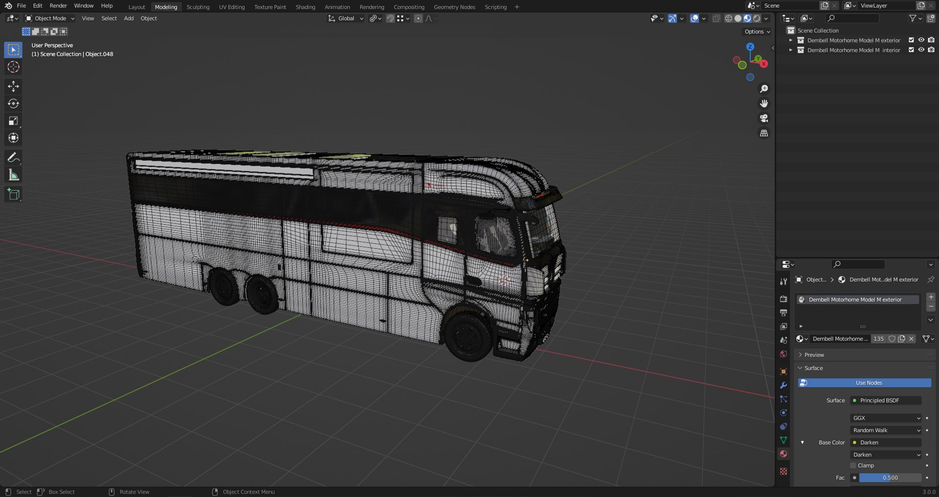 3D Dembell Motorhome Model M White Color Class A Mercedes-Benz Actros ...
