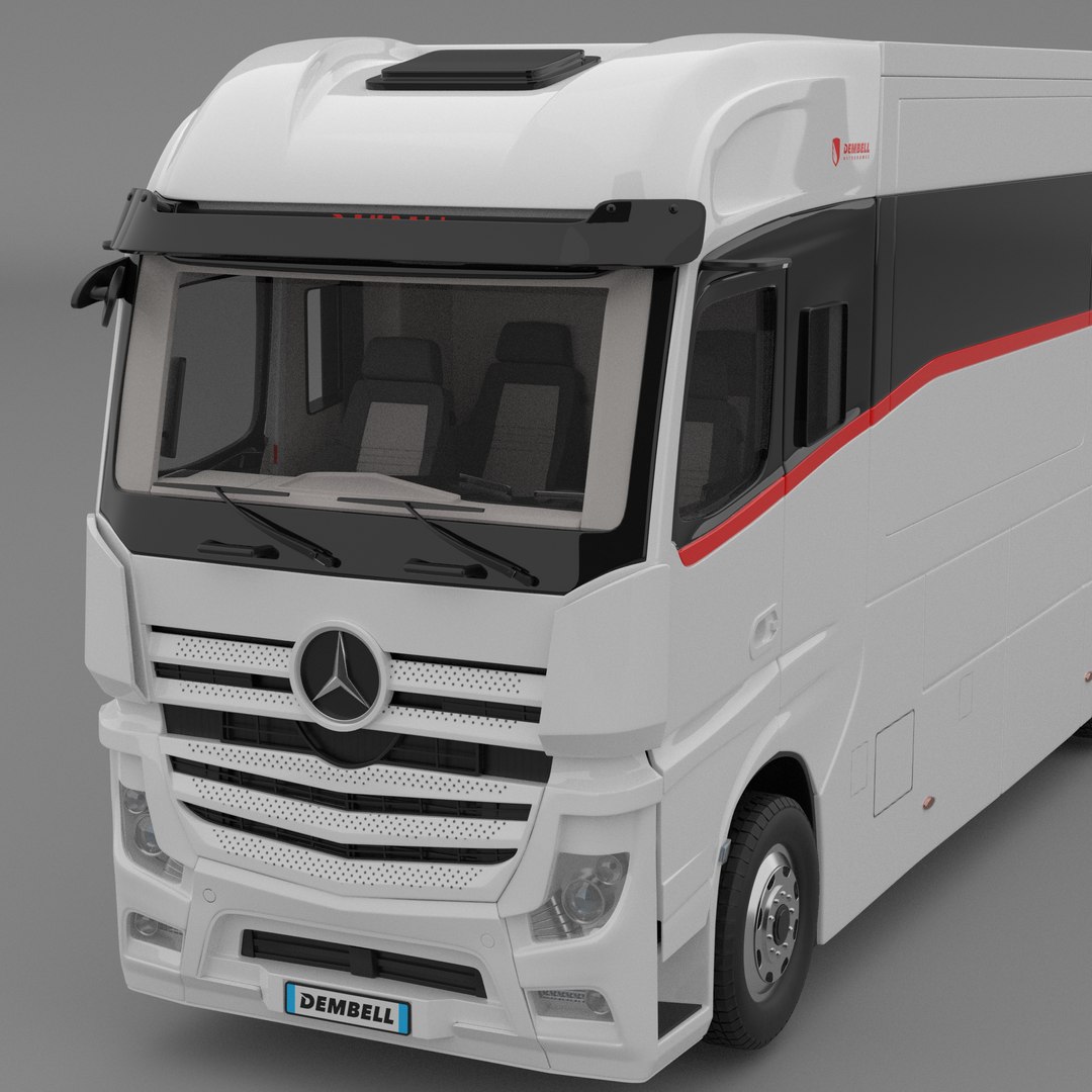 3D Dembell Motorhome Model M White Color Class A Mercedes-Benz Actros ...