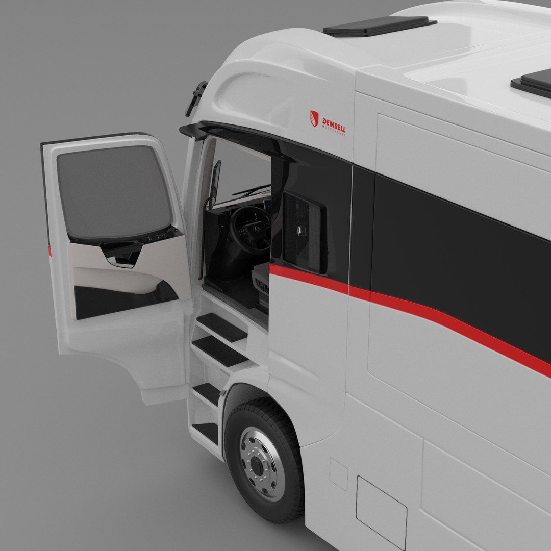 3D Dembell Motorhome Model M White Color Class A Mercedes-Benz Actros ...