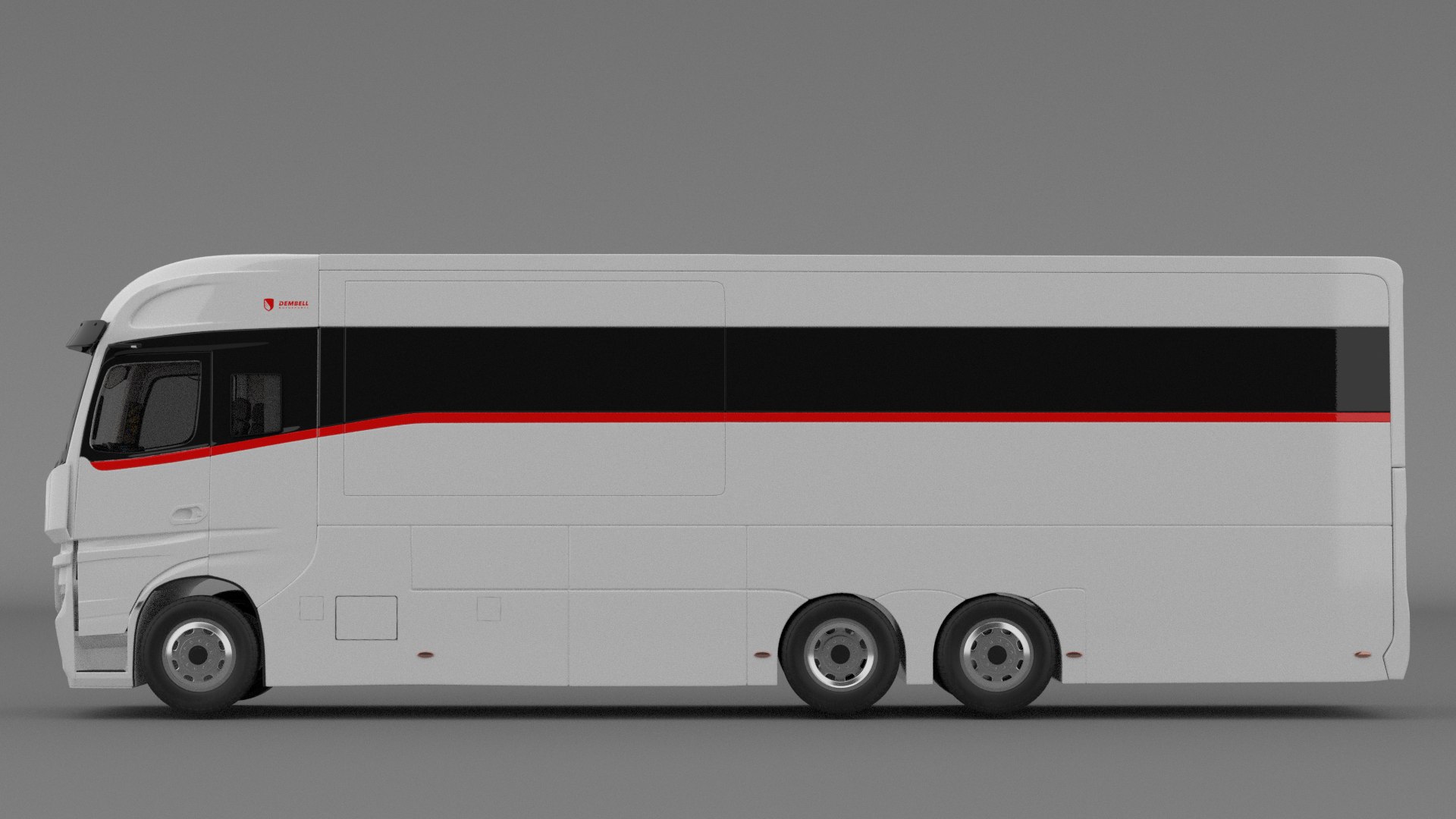 3D Dembell Motorhome Model M White Color Class A Mercedes-Benz Actros ...