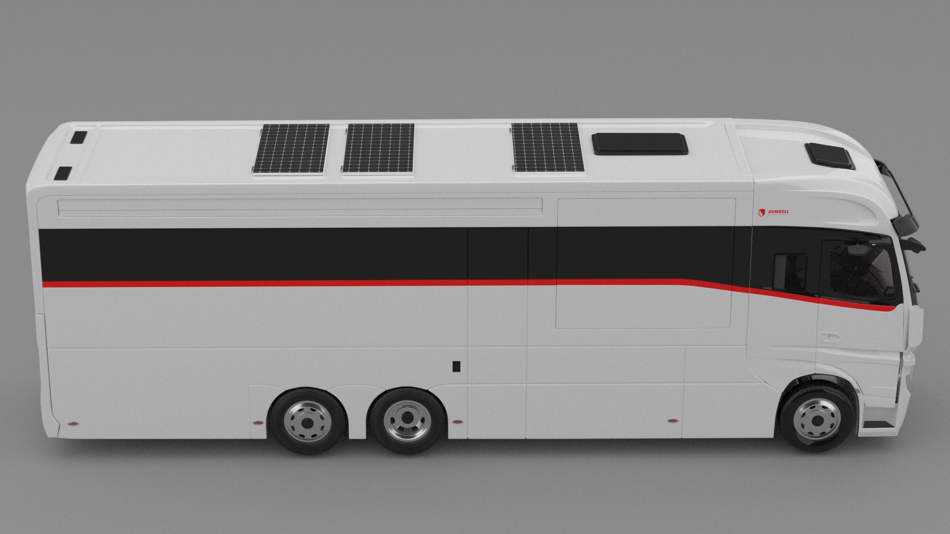 3D Dembell Motorhome Model M White Color Class A Mercedes-Benz Actros ...