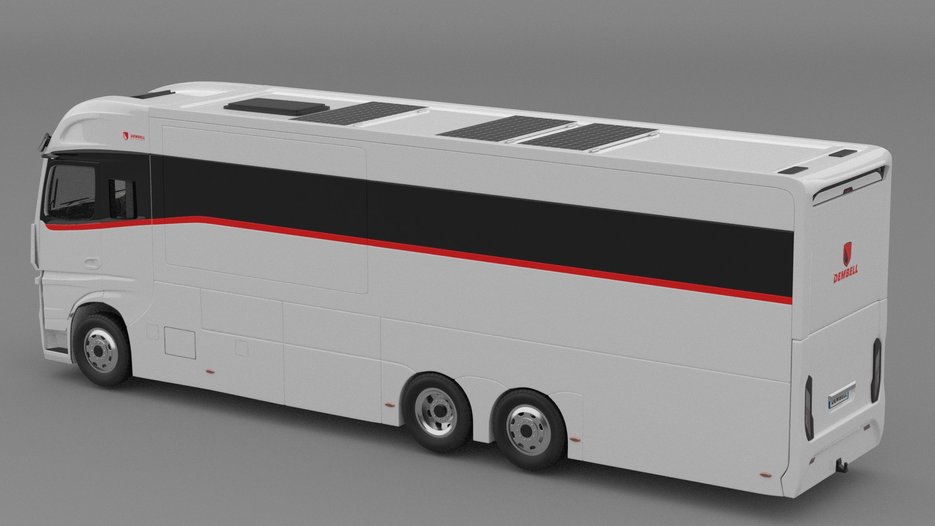 3D Dembell Motorhome Model M White Color Class A Mercedes-Benz Actros ...