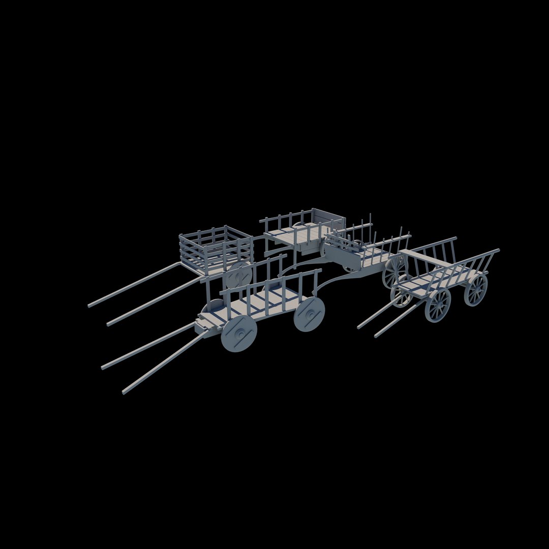 3D Old Wooden Carts 3D Model - TurboSquid 2398913