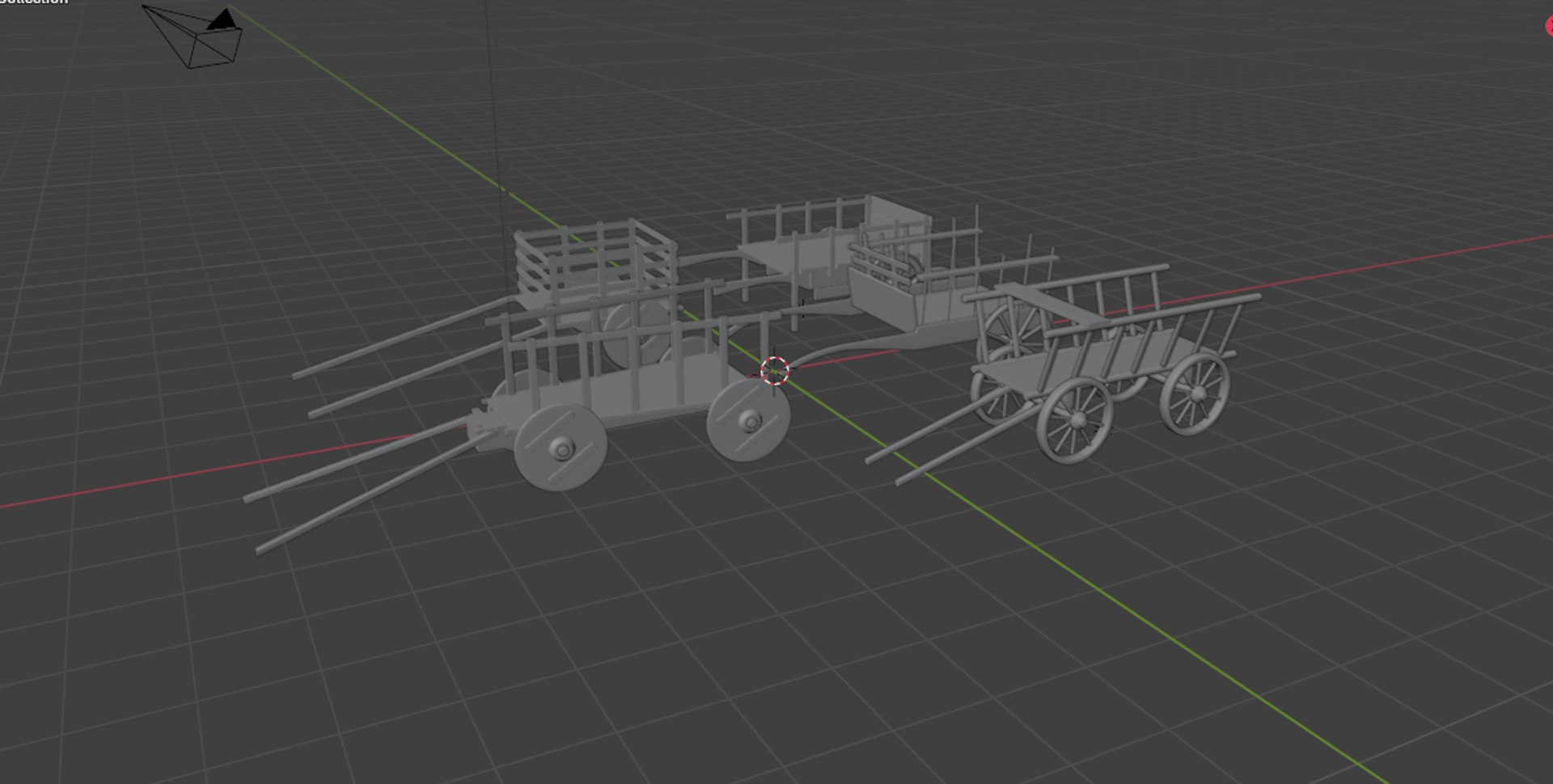 3D Old Wooden Carts 3D Model - TurboSquid 2398913