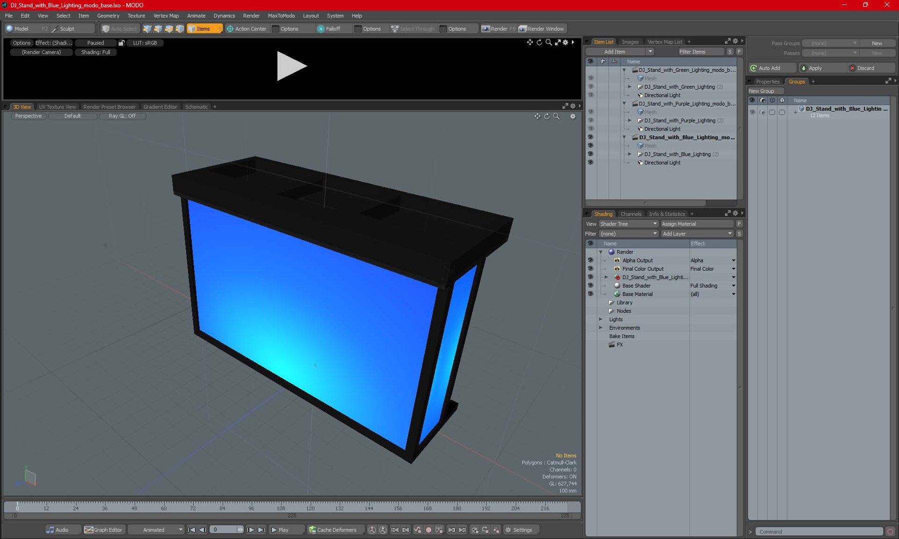 DJ Stand With Blue Lighting 3D Model - TurboSquid 2206580