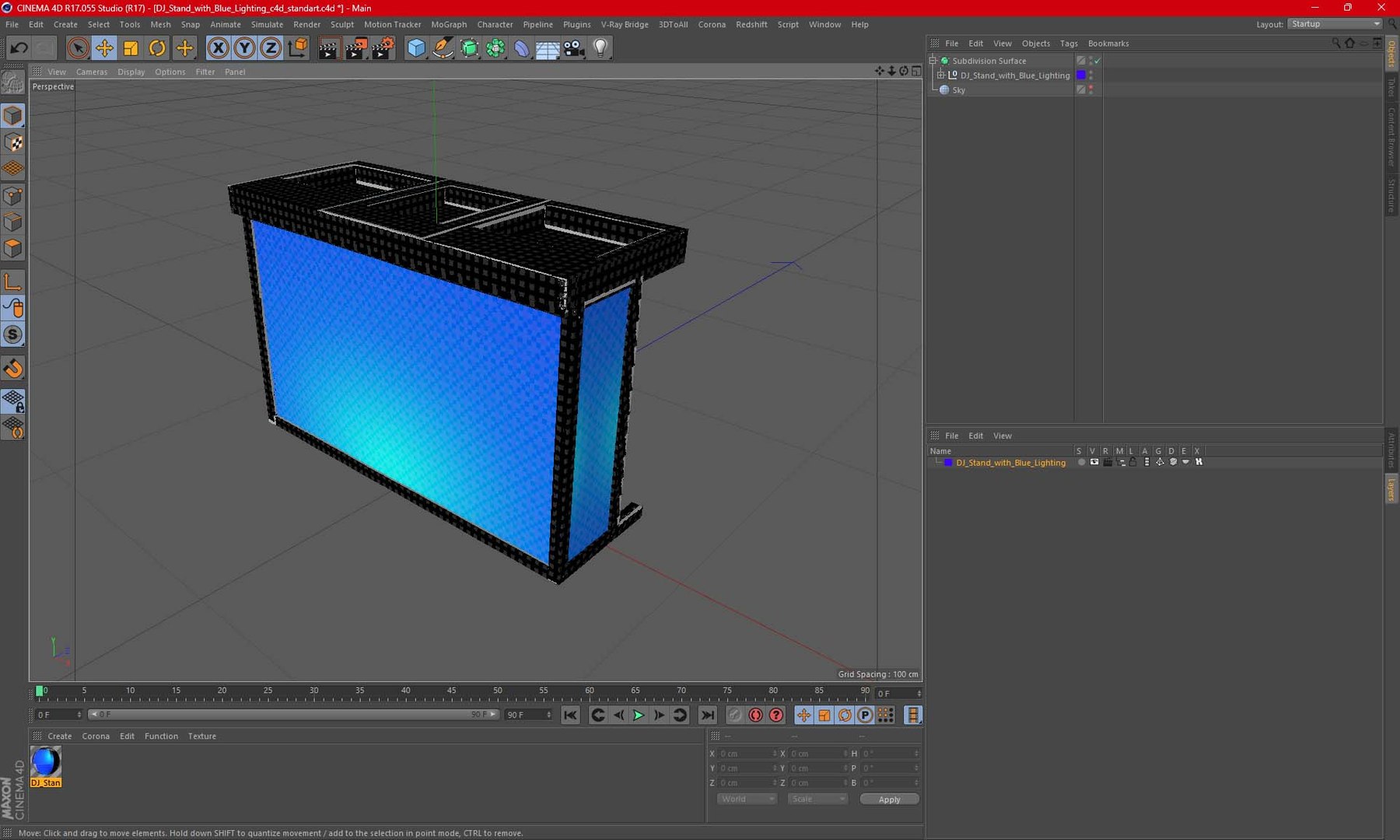 DJ Stand With Blue Lighting 3D Model - TurboSquid 2206580