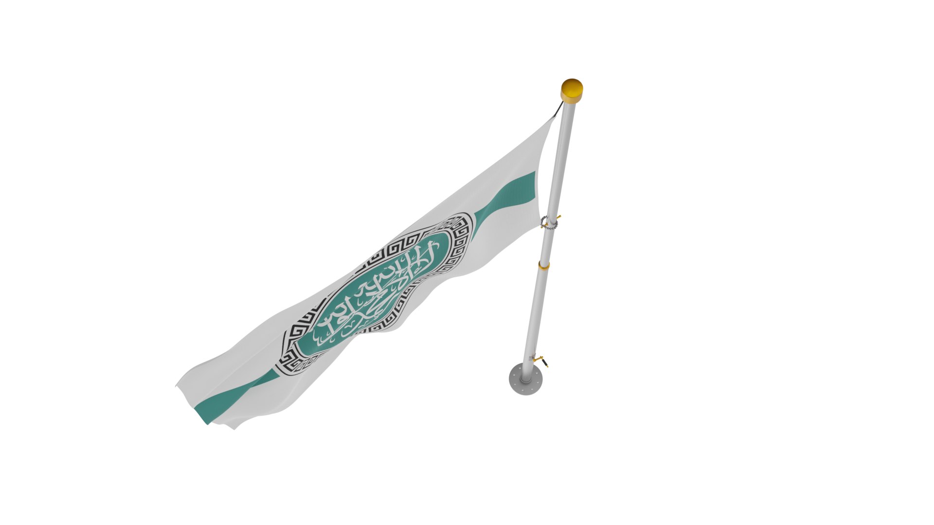 3D Pole Flag HTS - Tahrir Al-Sham Model - TurboSquid 2320156