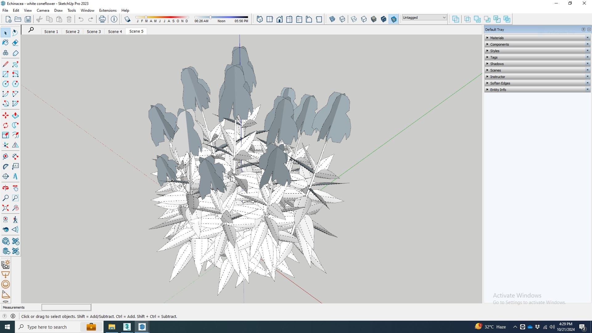Echinacea - White Coneflower 3D Model - TurboSquid 2295897