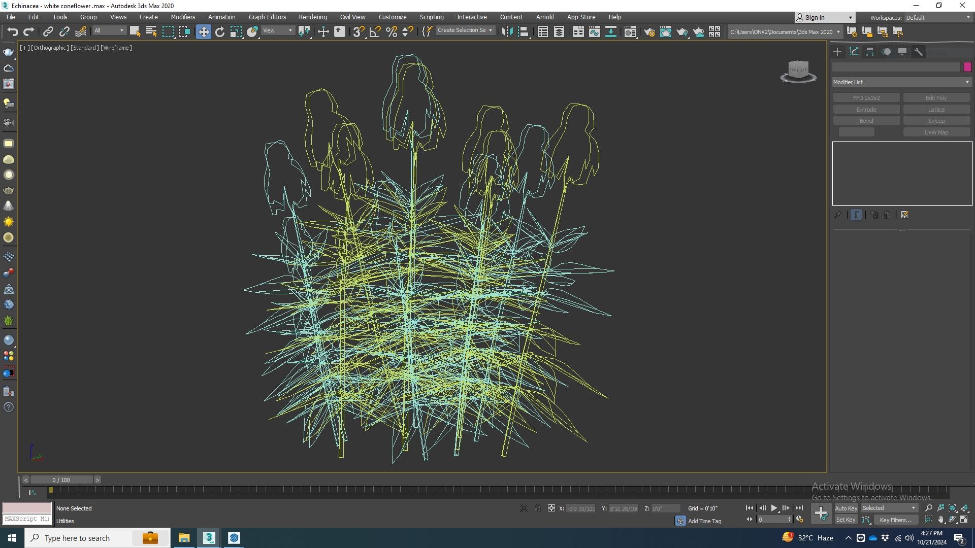 Echinacea - White Coneflower 3D Model - TurboSquid 2295897
