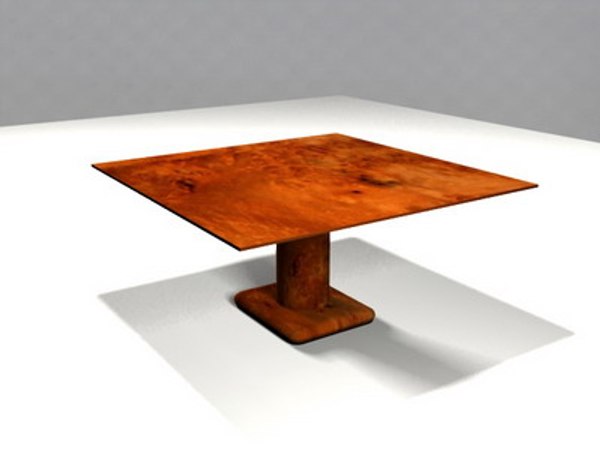 free wood table 3d model