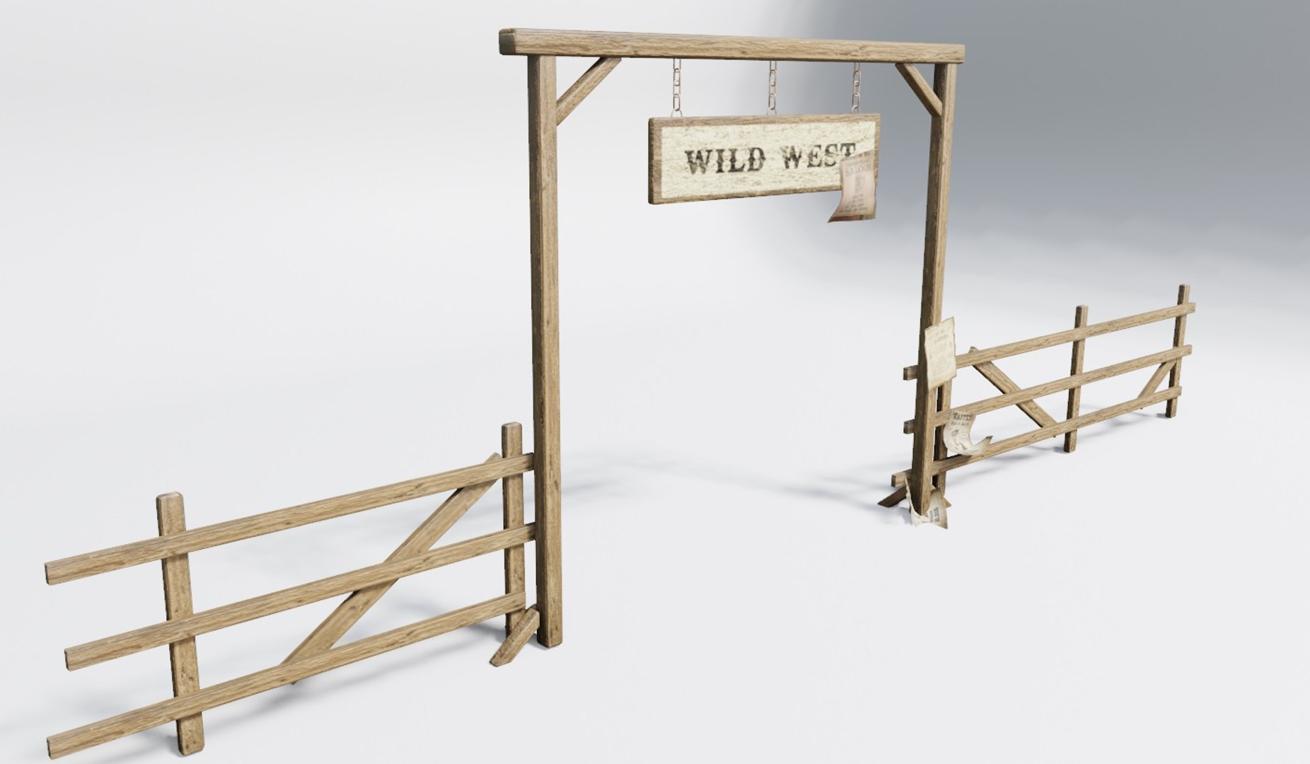 Wildwest Style Fence 3D Model - TurboSquid 1653805