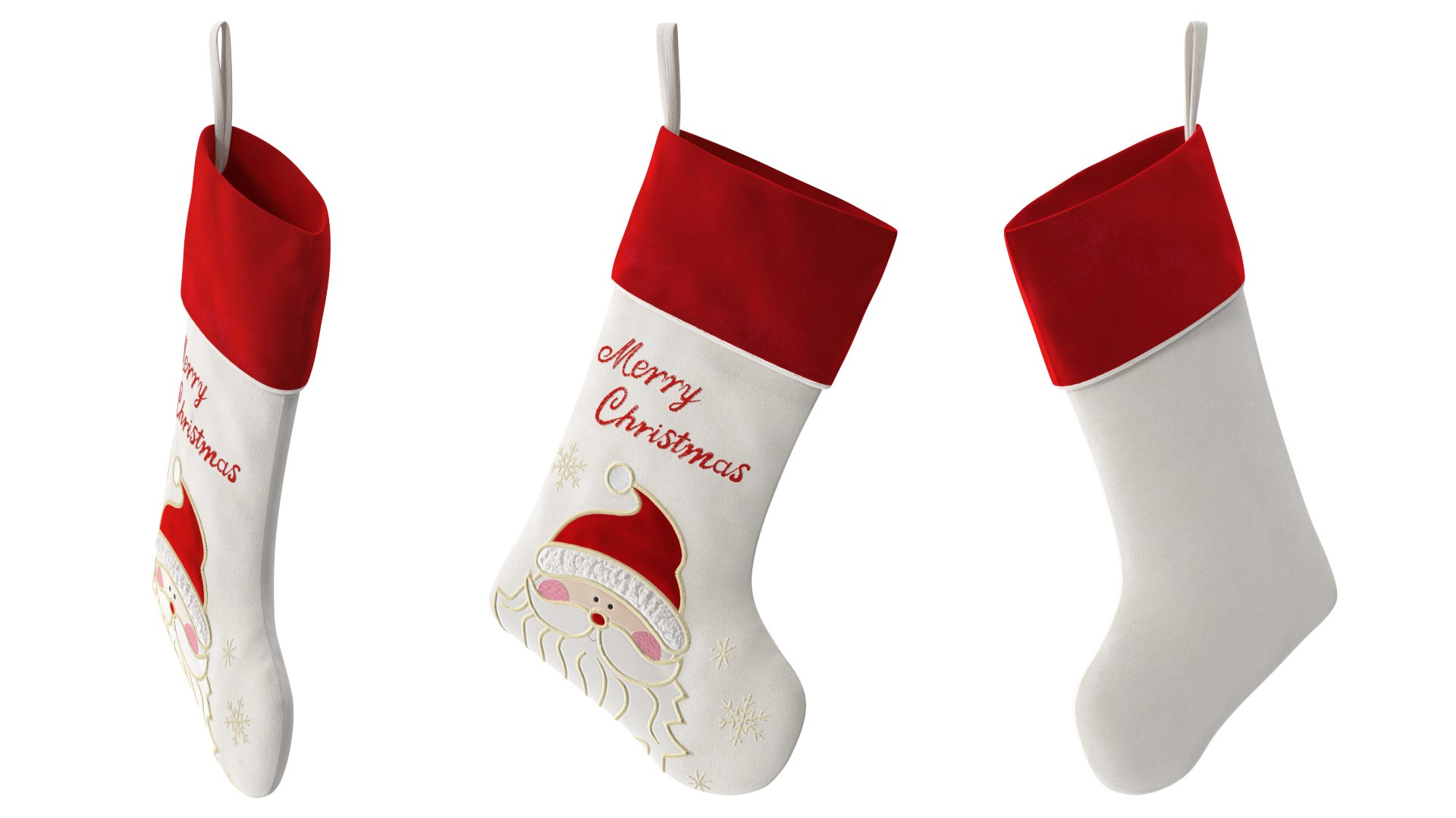 Traditional Santa Christmas Stocking 3D Model - TurboSquid 2106044