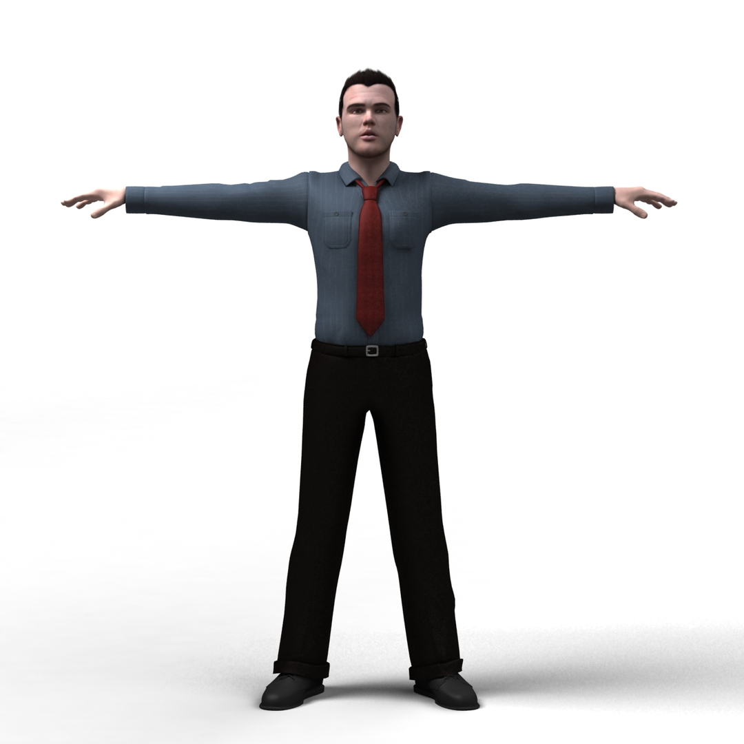 3ds max realistic man rigged normal