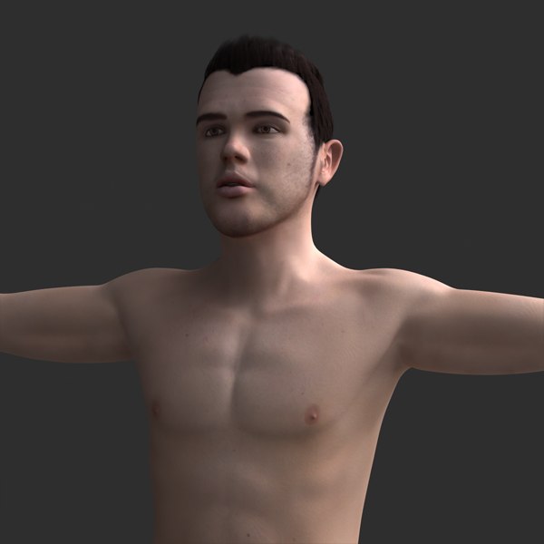 3ds max realistic man rigged normal