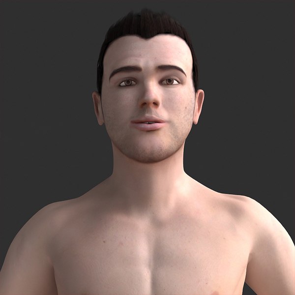 3ds max realistic man rigged normal