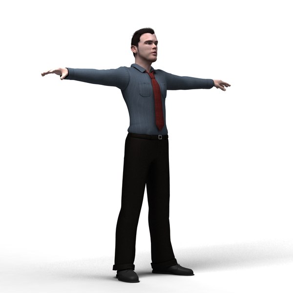 3ds max realistic man rigged normal