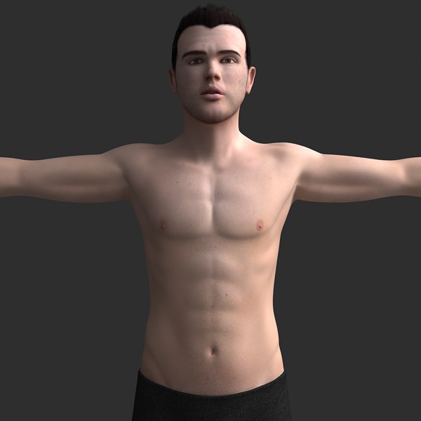 3ds max realistic man rigged normal