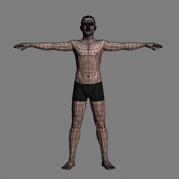 3ds max realistic man rigged normal