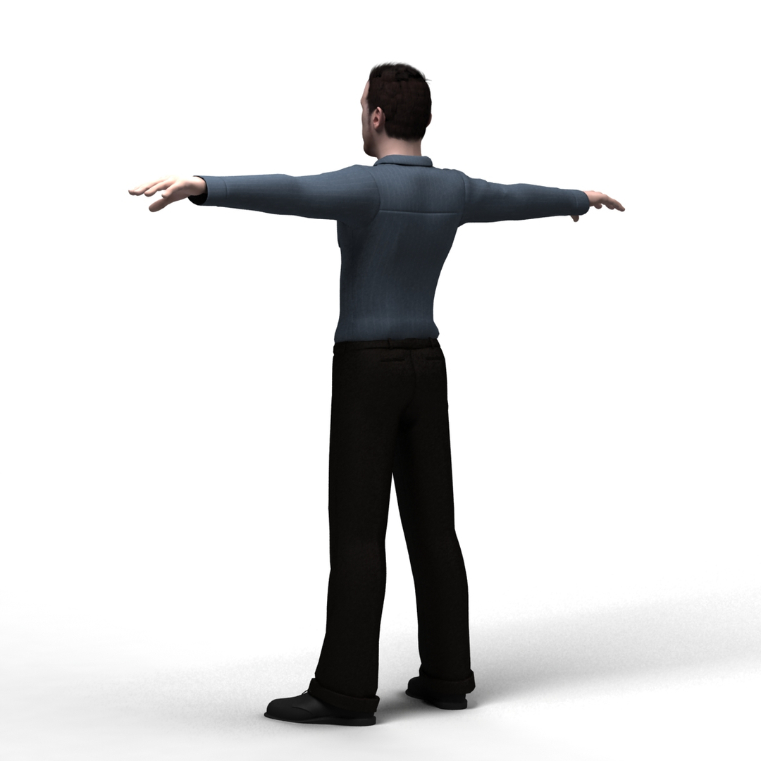 3ds max realistic man rigged normal
