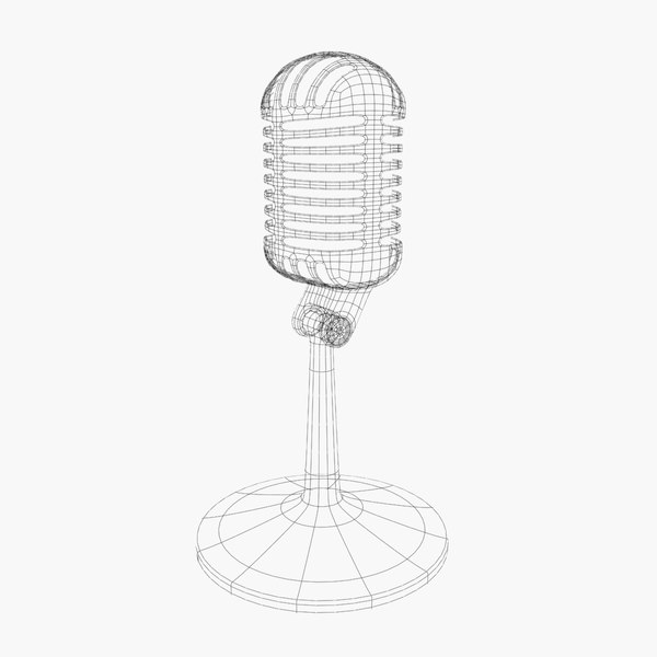 3d model classic retro microphone