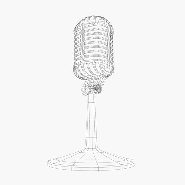 3d model classic retro microphone