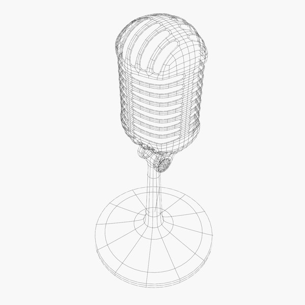 3d model classic retro microphone