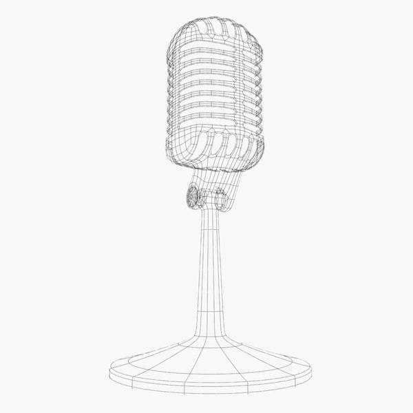 3d model classic retro microphone
