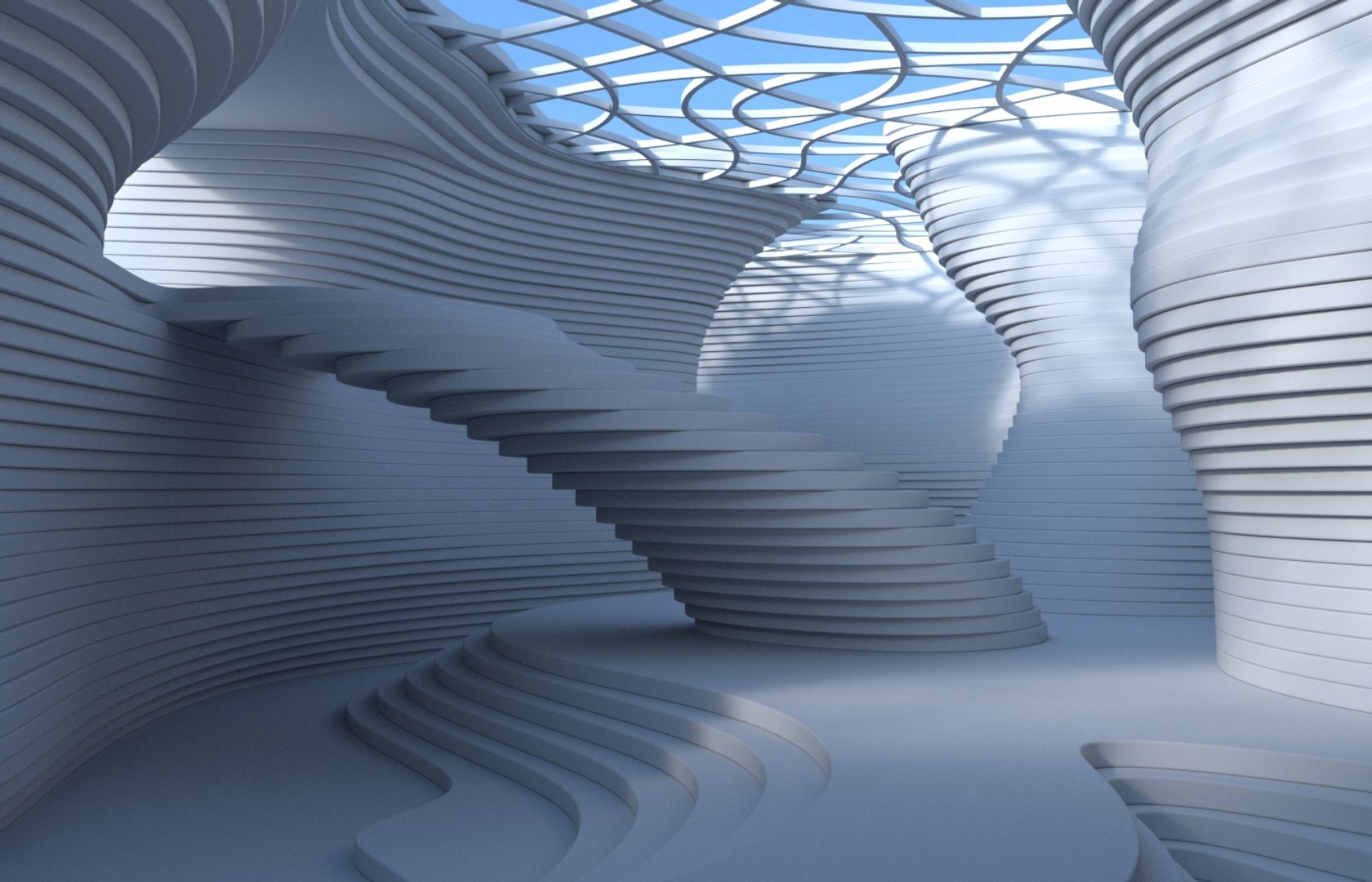 3d Abstract Art Layer Model