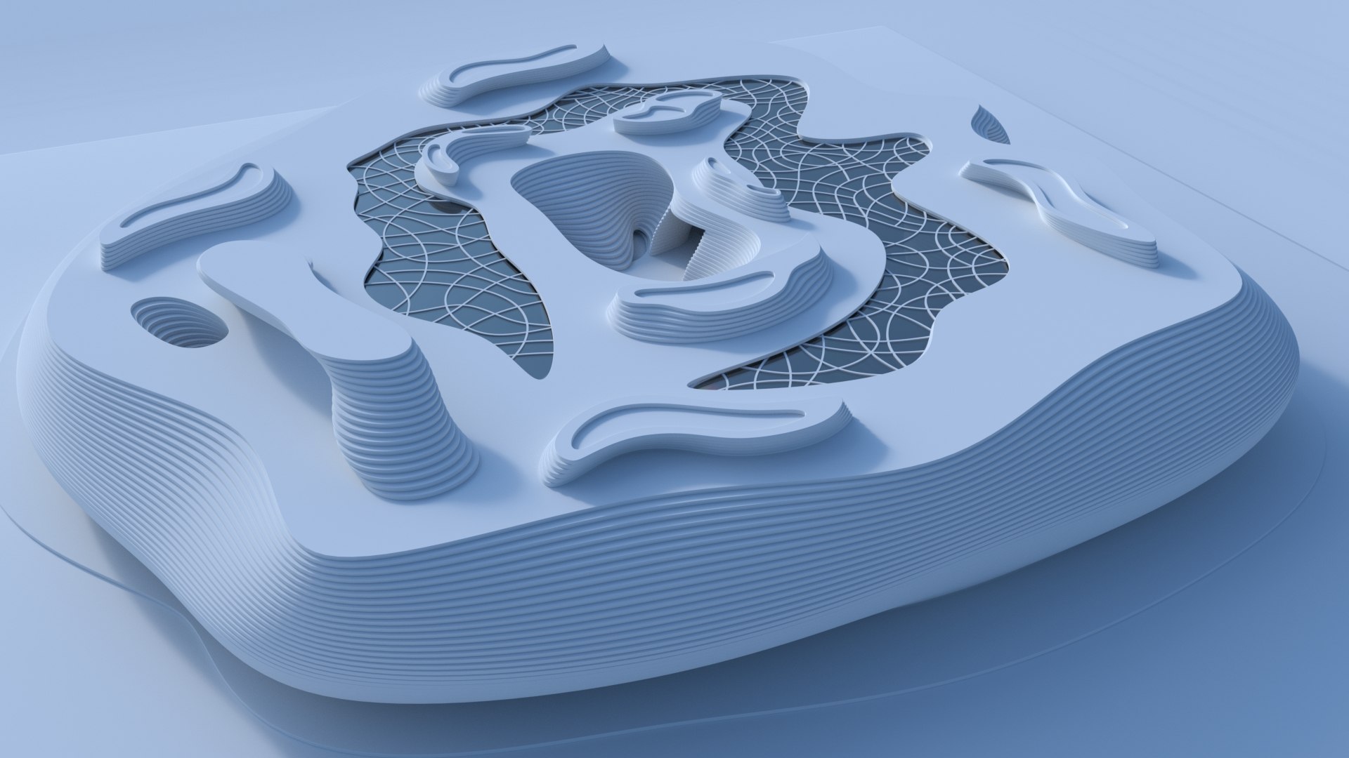 3d Abstract Art Layer Model