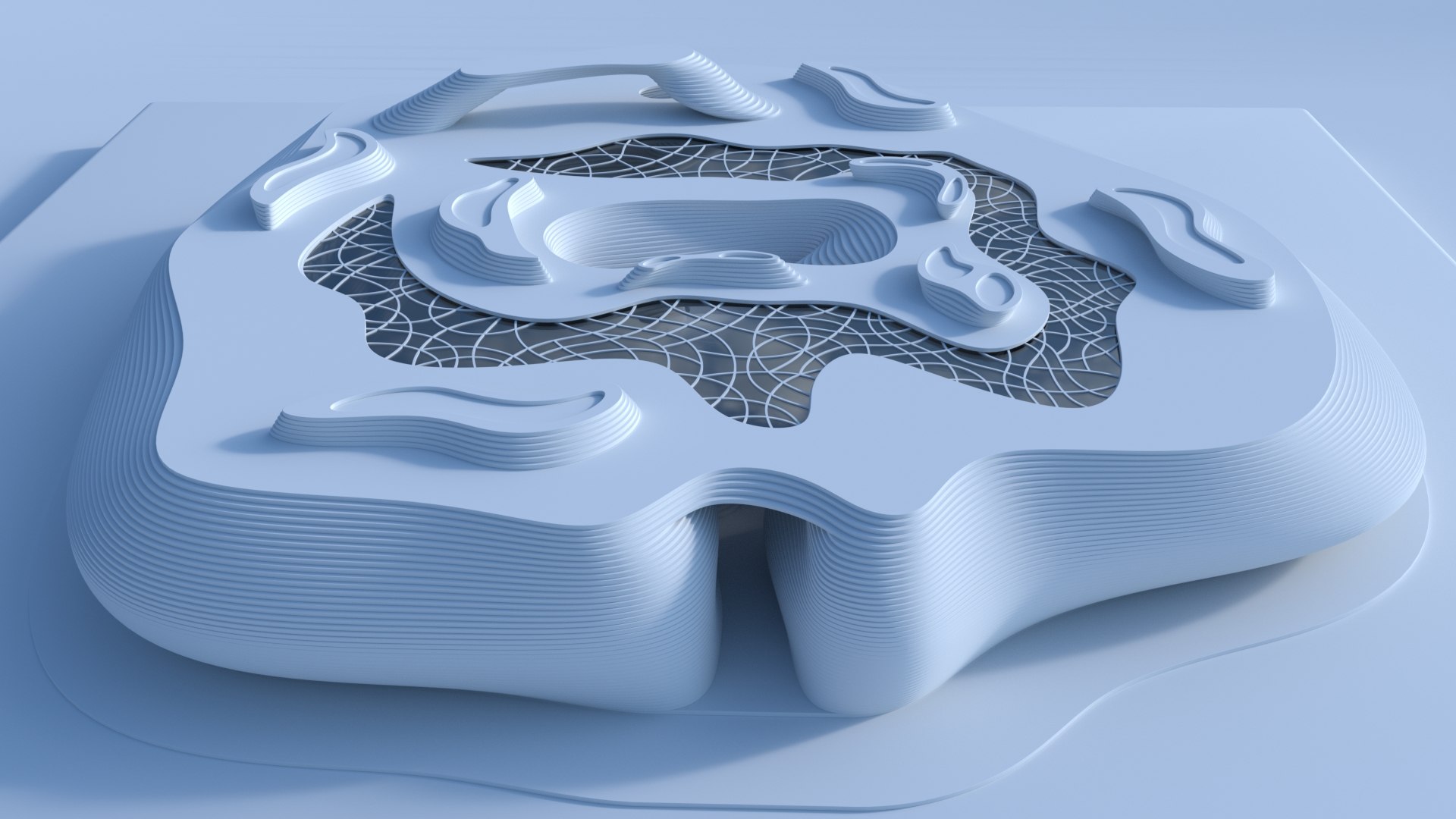 3d Abstract Art Layer Model