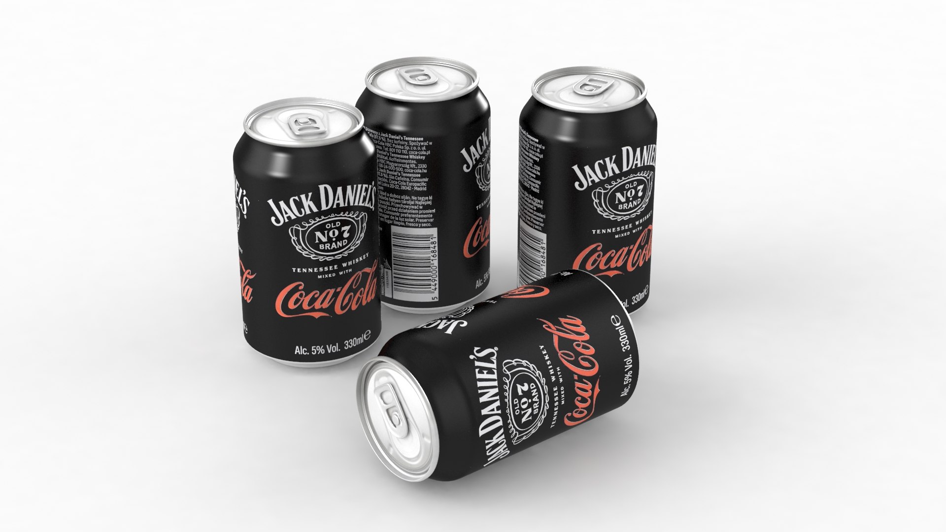 Alcohol Beverage Can Jack Daniels Whiskey And Coca Cola 330ml 2023 3D ...