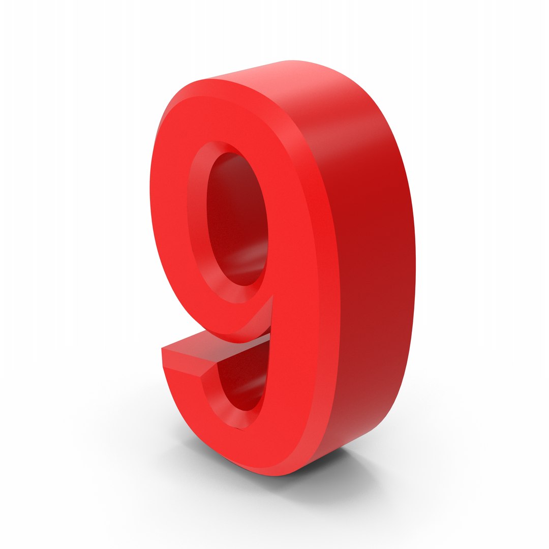 Red Number 9 3D Model - TurboSquid 2242003