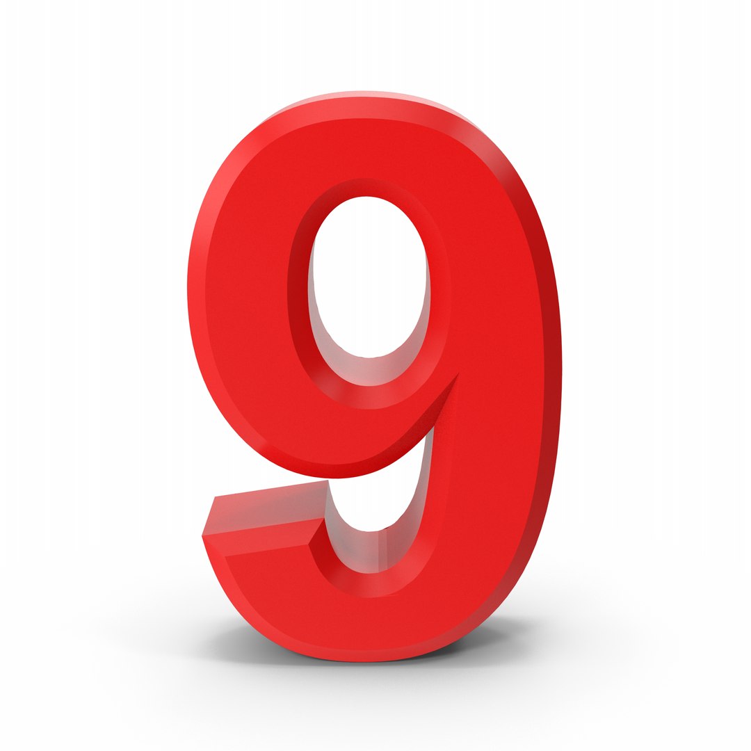 Red Number 9 3D Model - TurboSquid 2242003