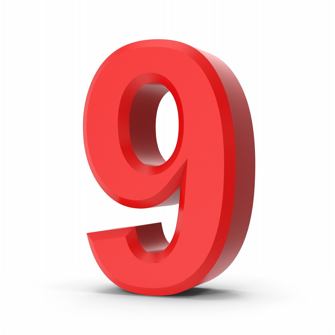 Red Number 9 3D Model - TurboSquid 2242003