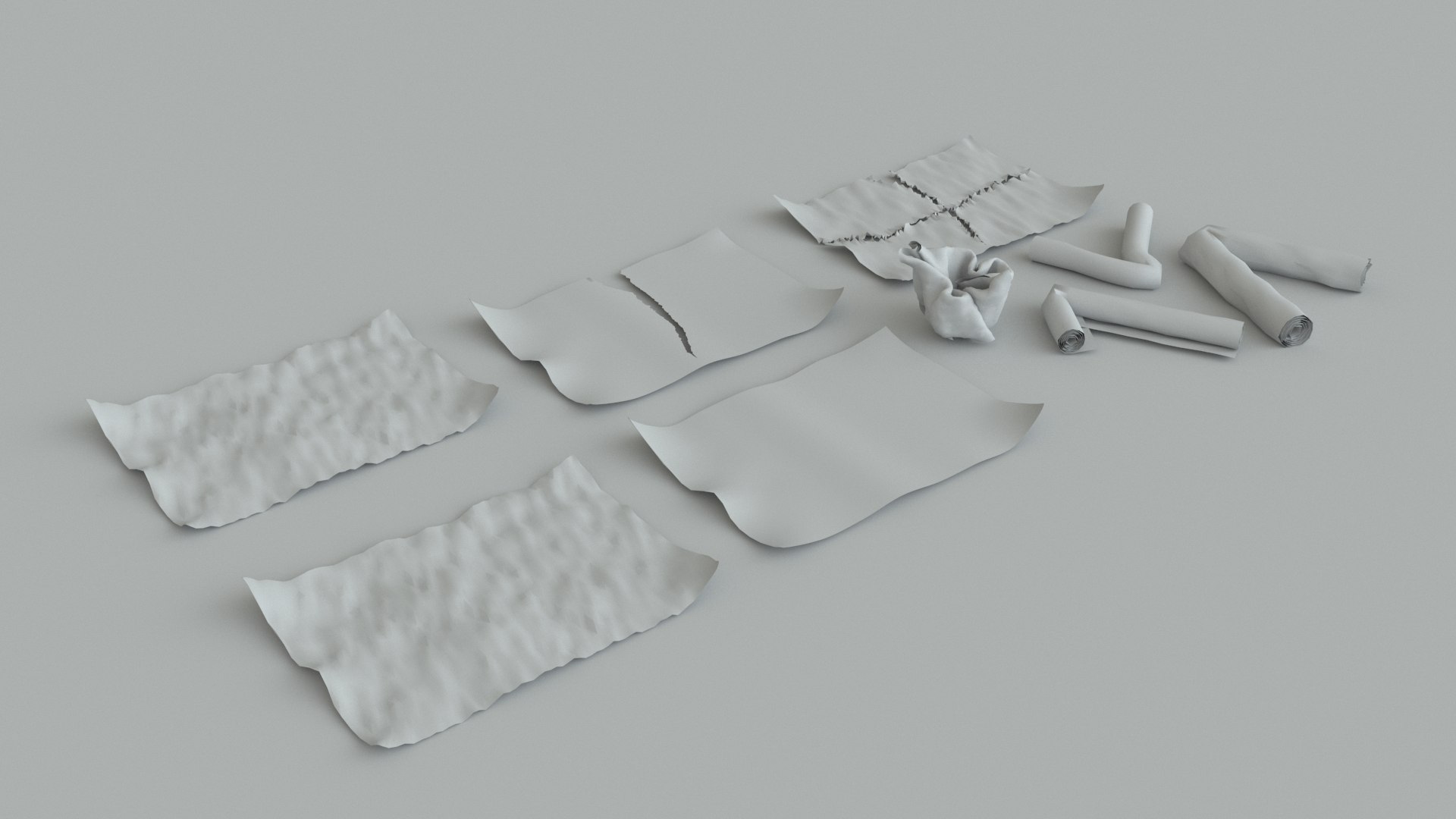 3D Paper Crumpled Torn Rolled - TurboSquid 1695155