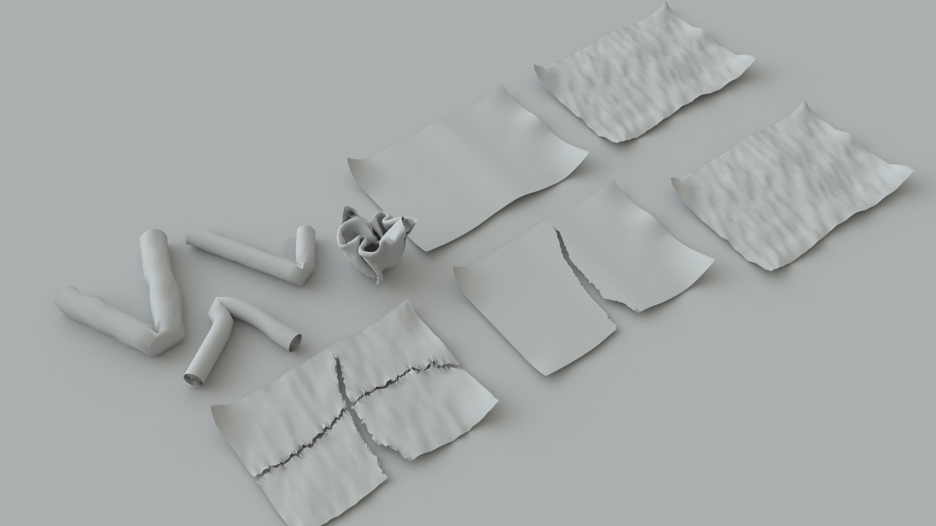 3D Paper Crumpled Torn Rolled - TurboSquid 1695155