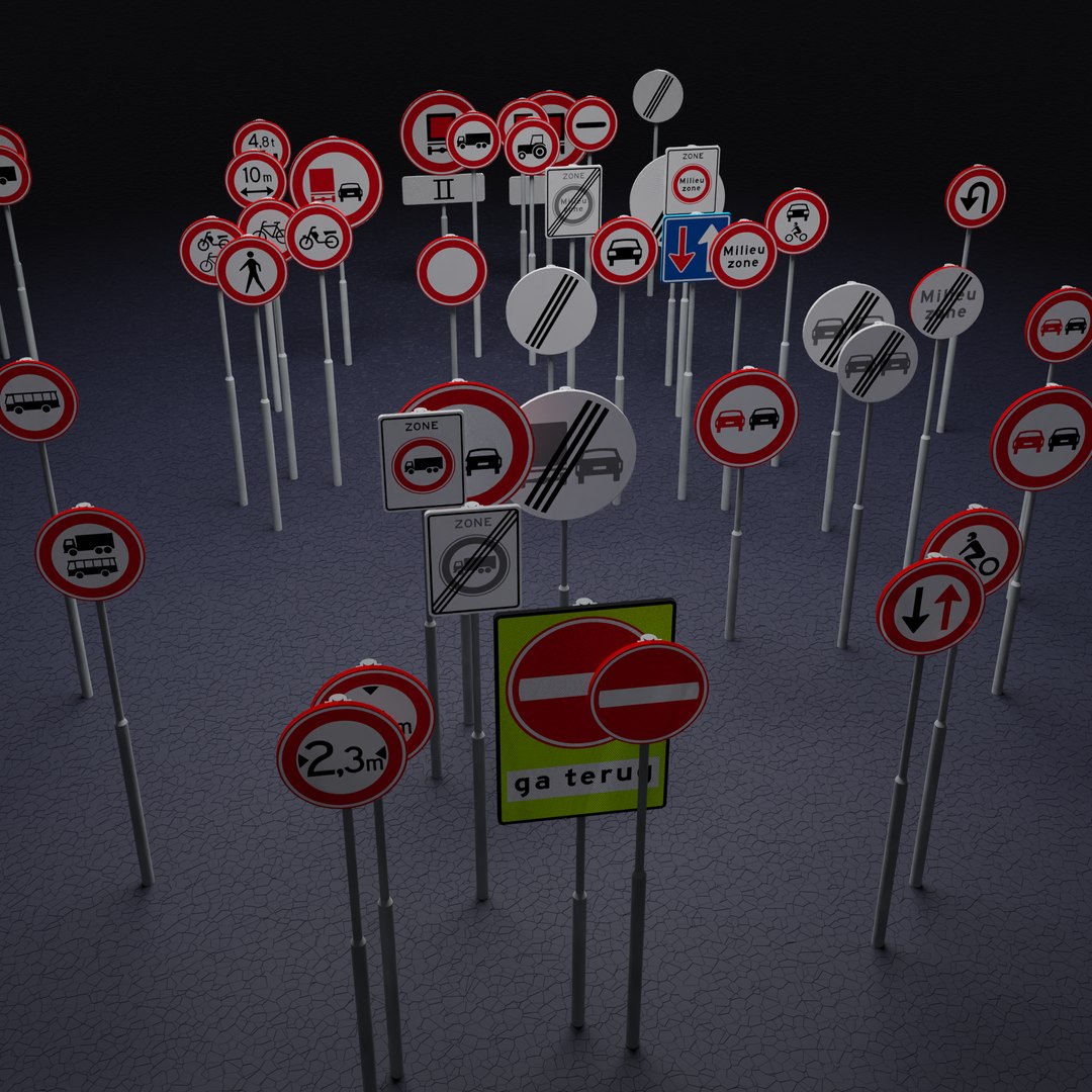 3D Traffic Signs Dutch Collection Nederland Verkeers Borden Model ...
