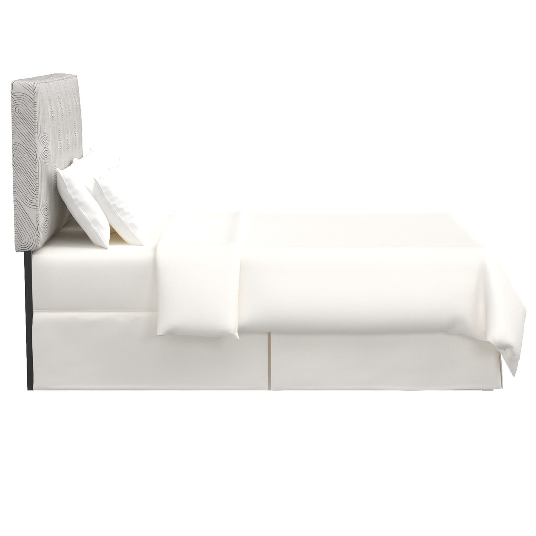 3D Oblong Slate Loran Upholstered Bed Model - TurboSquid 2063091