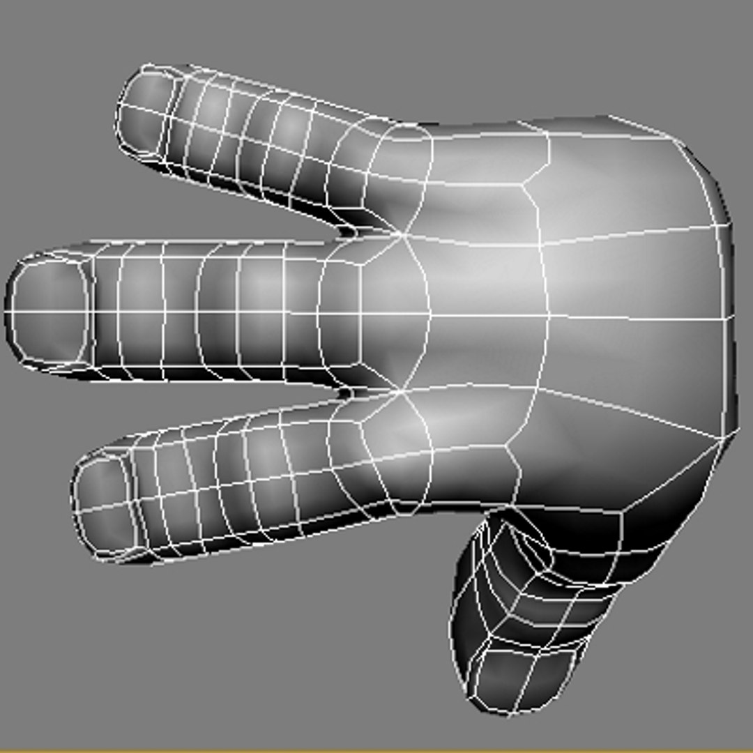 Modeled Cartoon Hand 3d Model