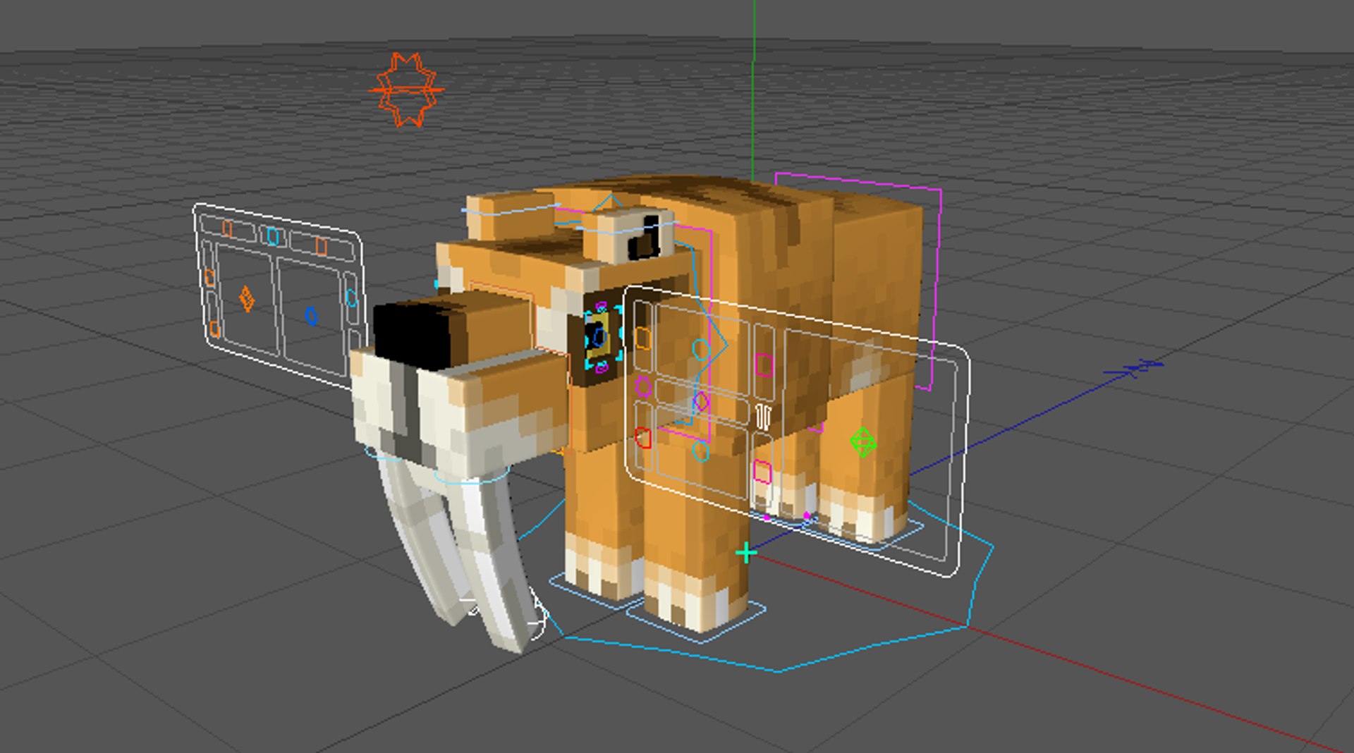 3d Minecraft Tiger Rig Model