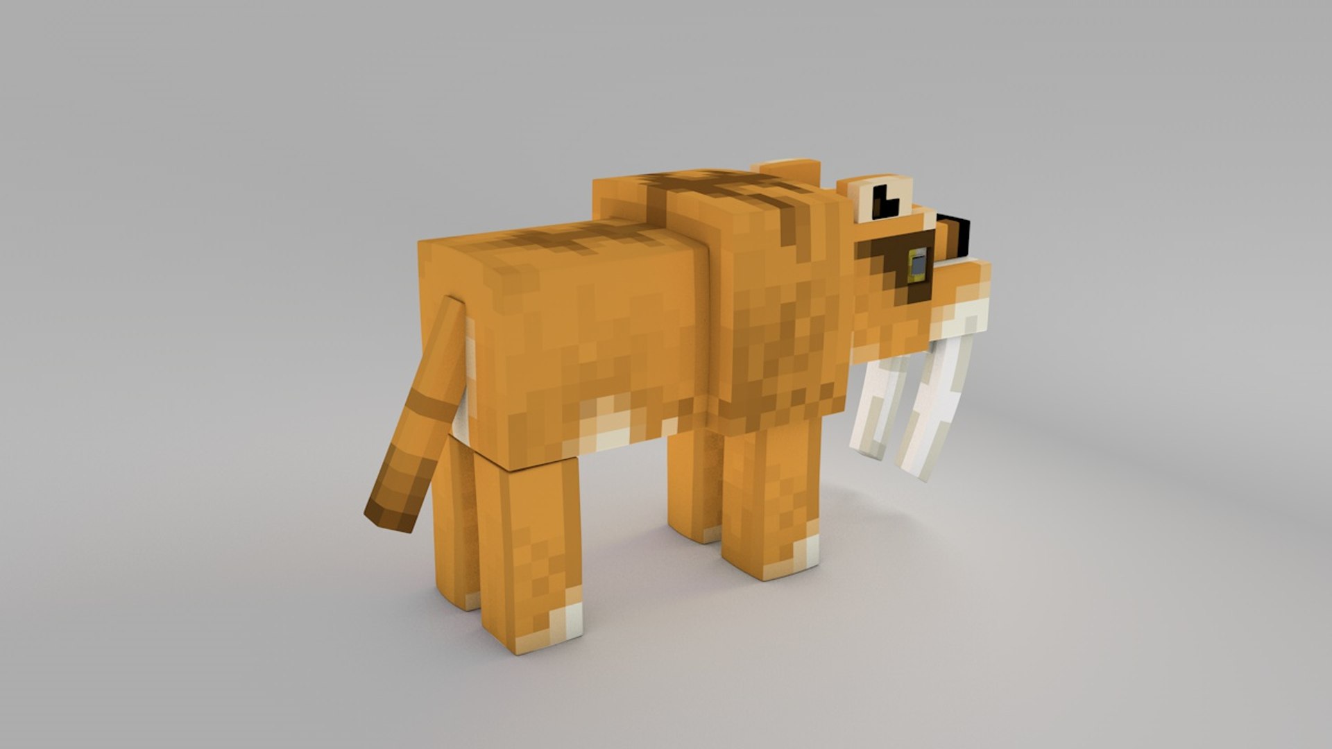 3d Minecraft Tiger Rig Model