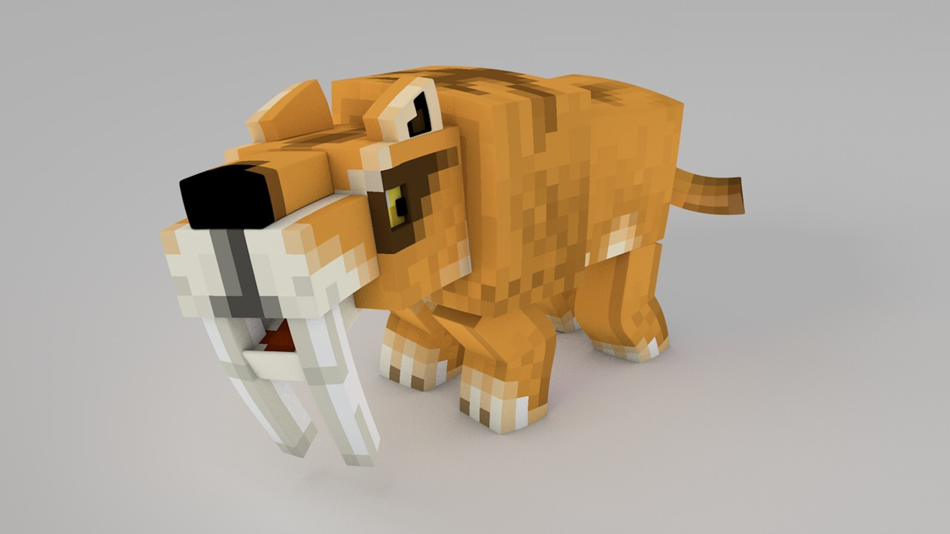 3d Minecraft Tiger Rig Model