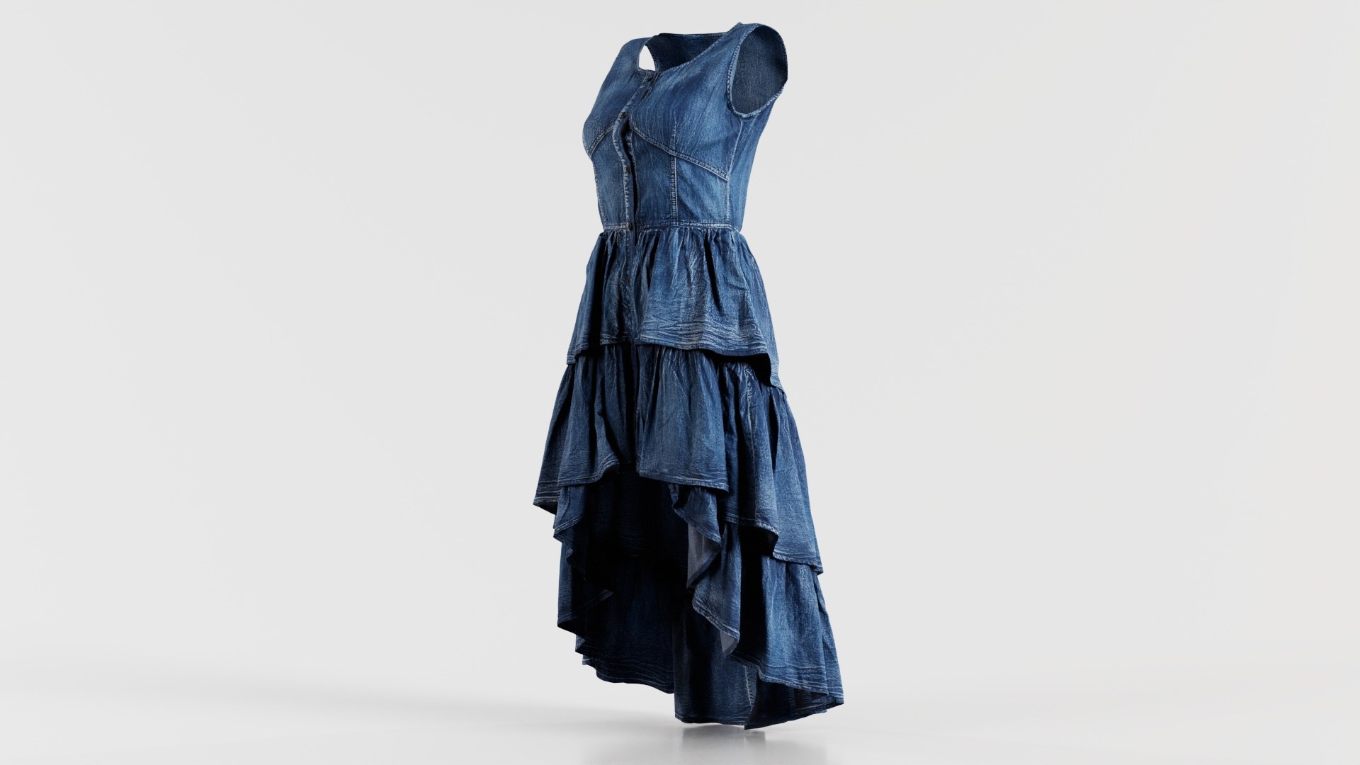 Jeans Layer Dress Remastered 3D Model - TurboSquid 2360888