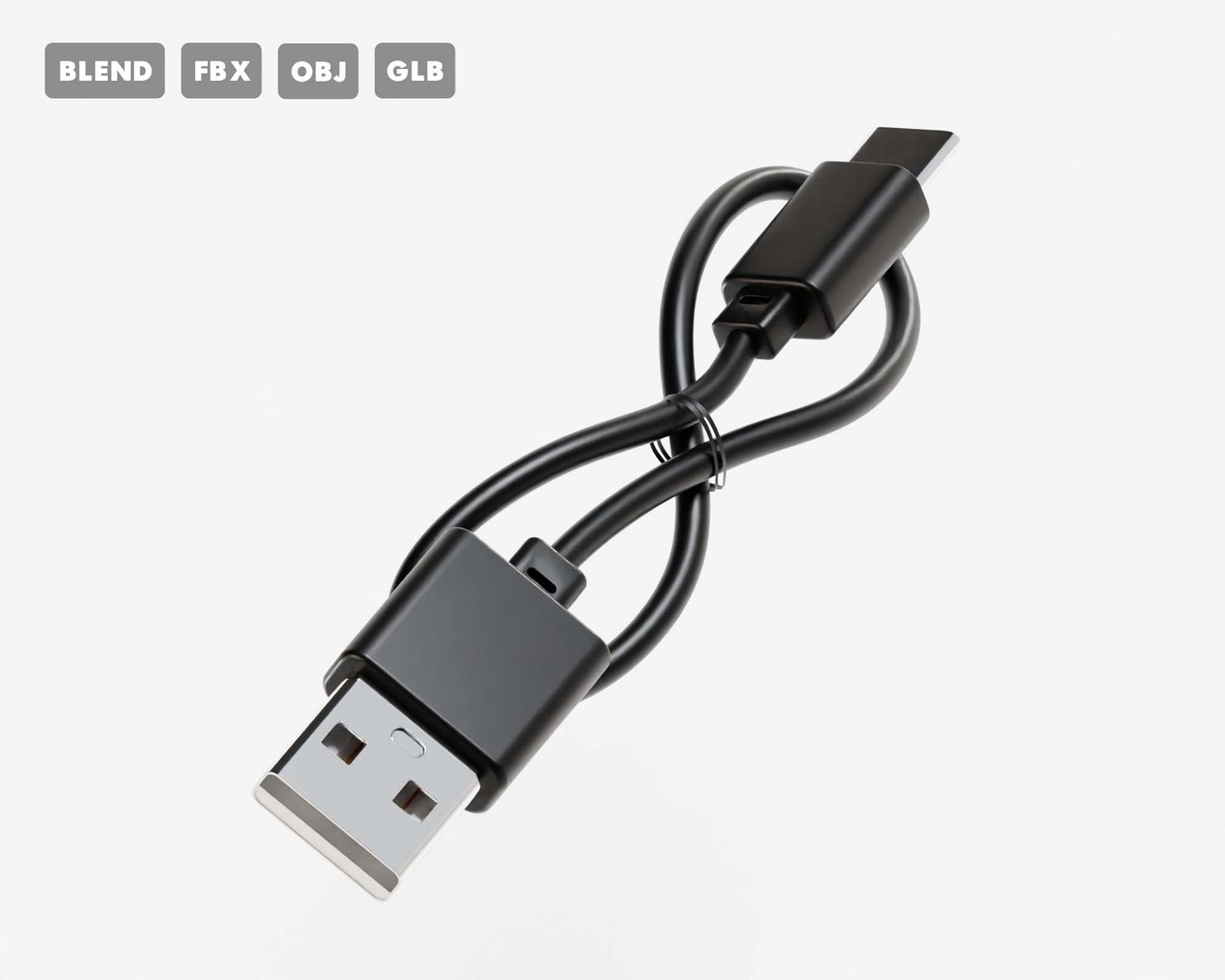 USB Cable 3D Model - TurboSquid 2125549