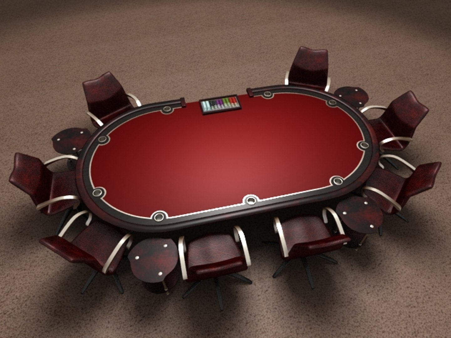 3d Holdem Poker Table Render Model
