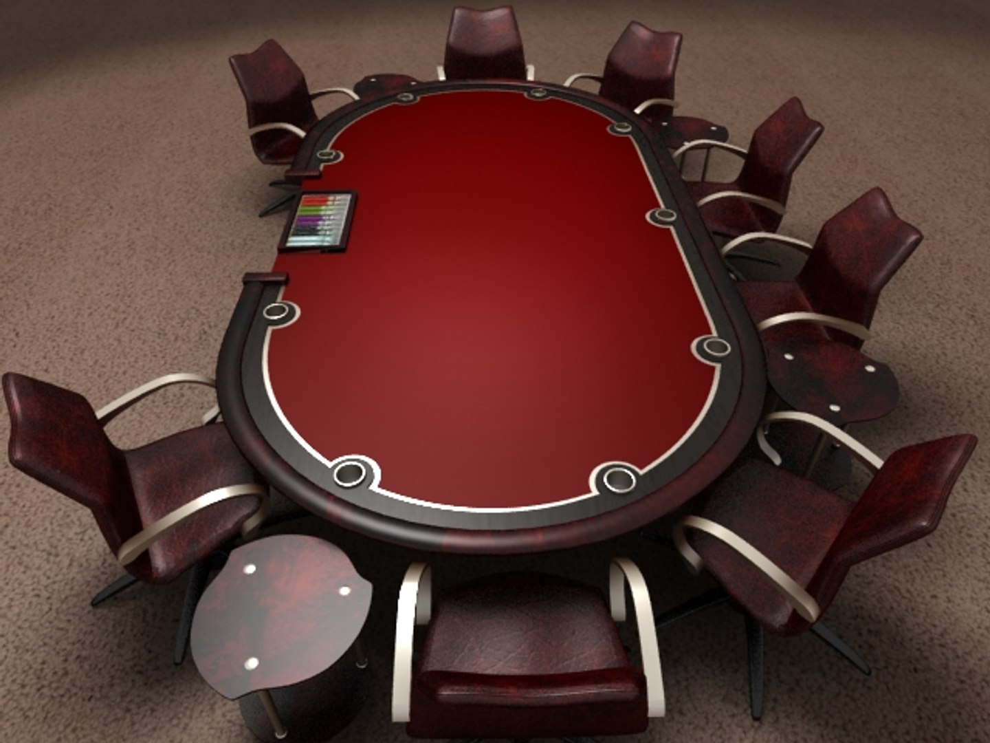 3d Holdem Poker Table Render Model